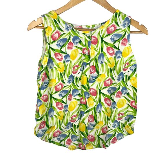 Vintage | Tops | Vintage Passports Floral Boxy Tank Top Small | Poshmark